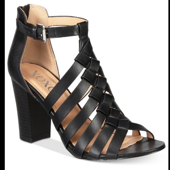 XOXO | Shoes | Xoxo Womens Baxter Strap Block Heel Sandal Black | Poshmark